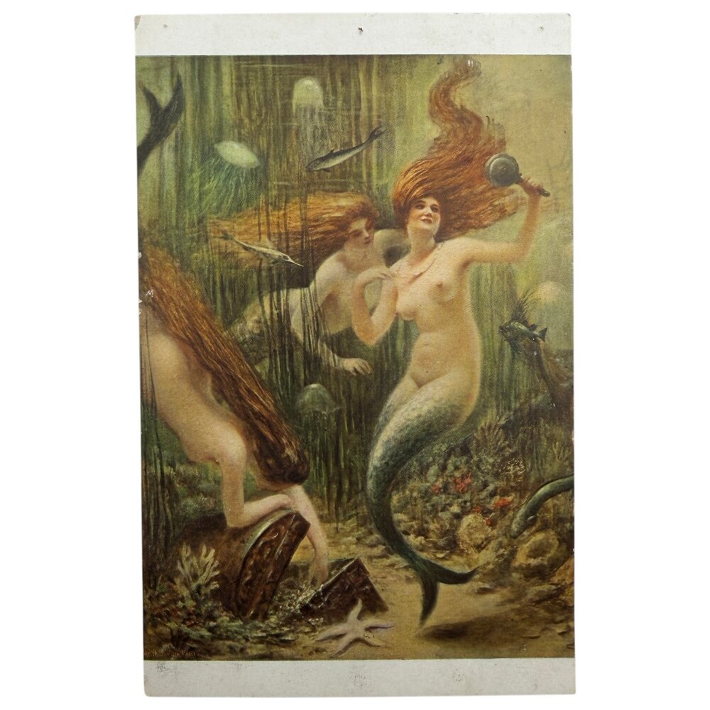 Почтовая открытка "Гильом - Русалки находят клад" 1900-1910 гг. Франция