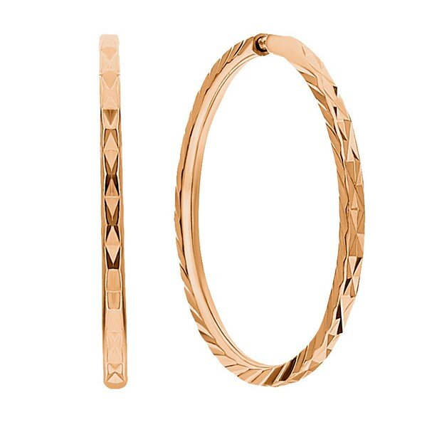 Серьги конго, красное золото, 585 проба