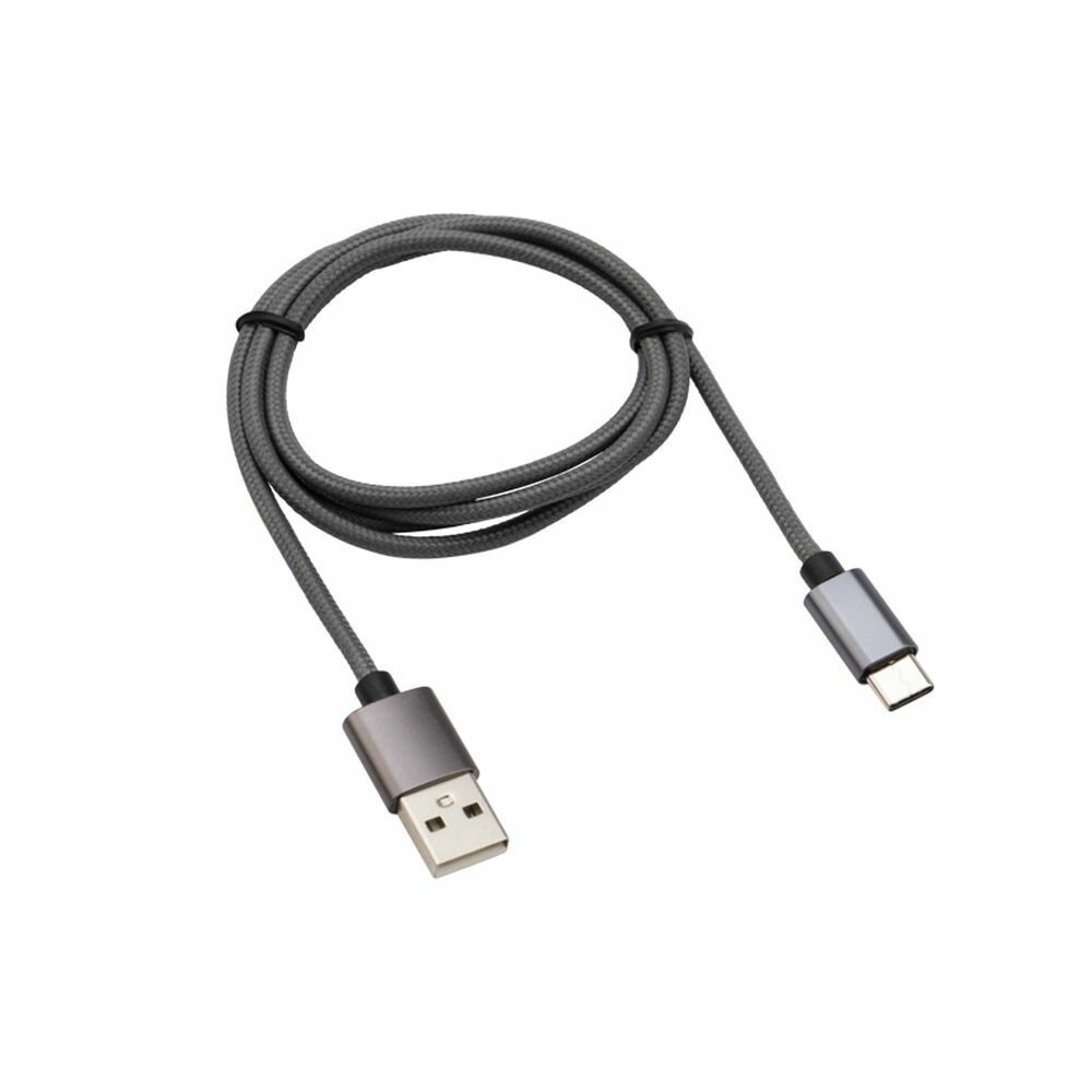 Кабель USB-Type-C/3A/nylon/grafit/1m/ REXANT 18-1896