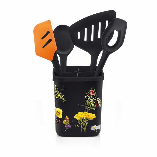 Tupperware Подставка для кухонных приборов с бабочками, черная