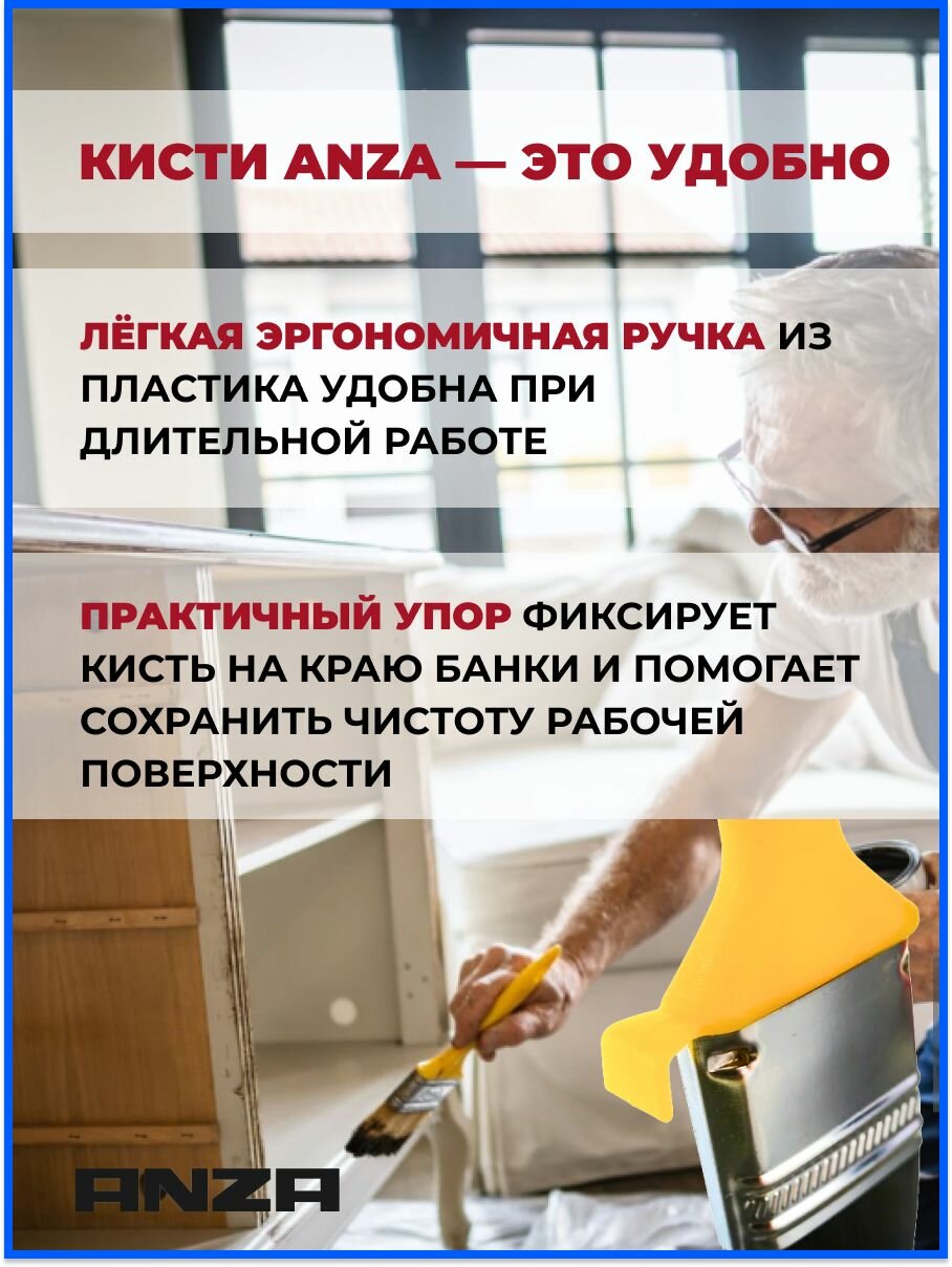 Кисть малярная ANZA BASIC 50мм 147550 — фото 1