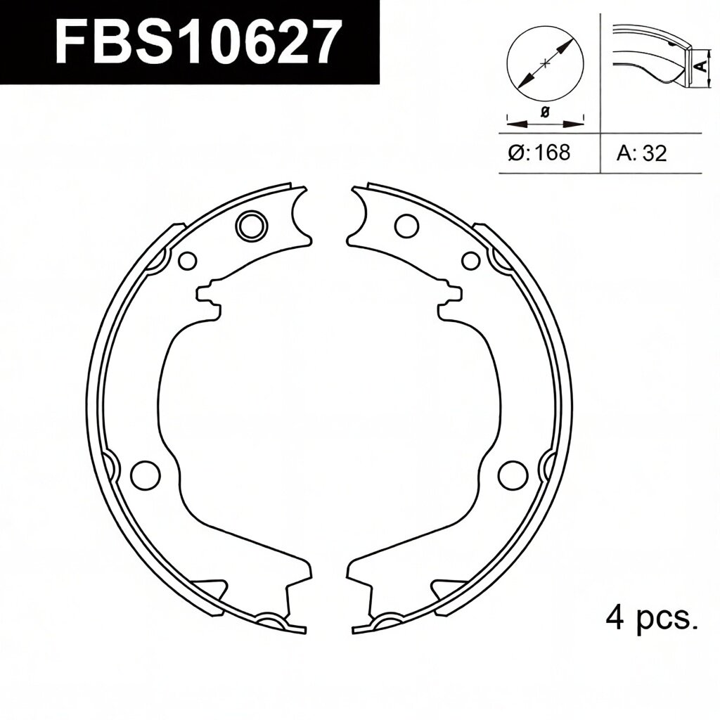 Тормозные колодки барабанные PREMIUM FBS10627 FAP арт. FBS10627