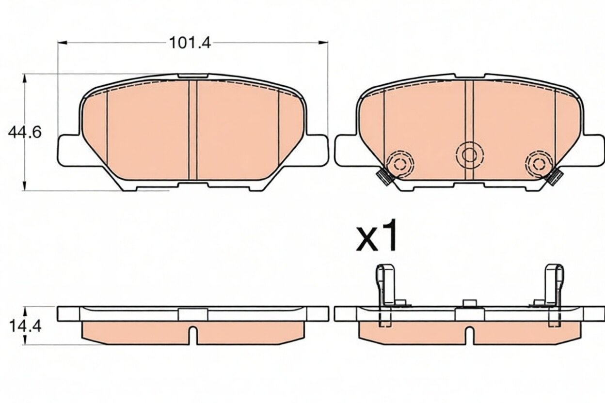 Колодки задние MAZDA 6 (GJ, GH), MITSUBISHI OUTLANDER III GDB3583 TRW арт. GDB3583