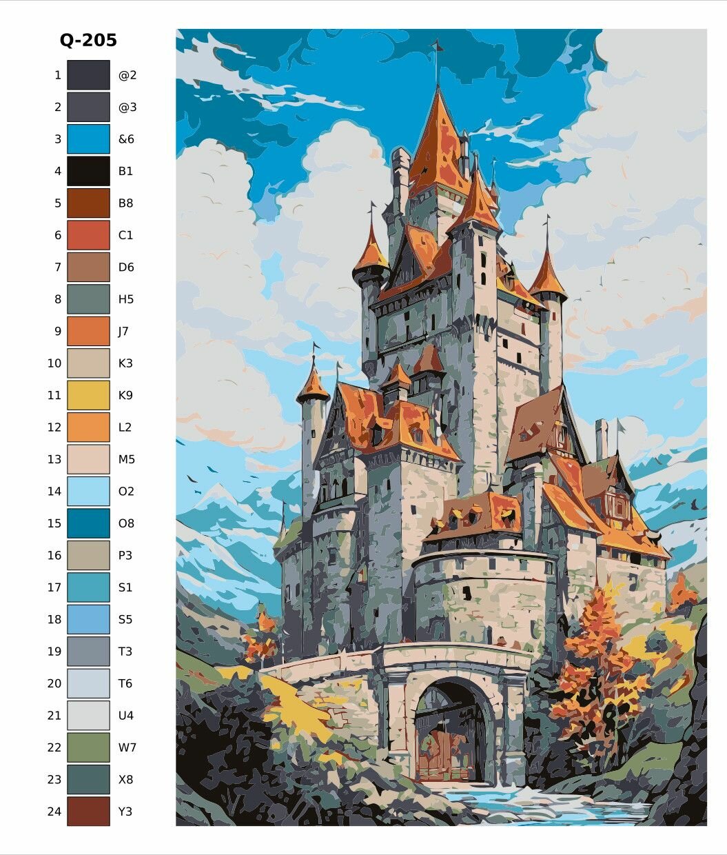 Картина по номерам Q205 "Замки и крепости" 40x60