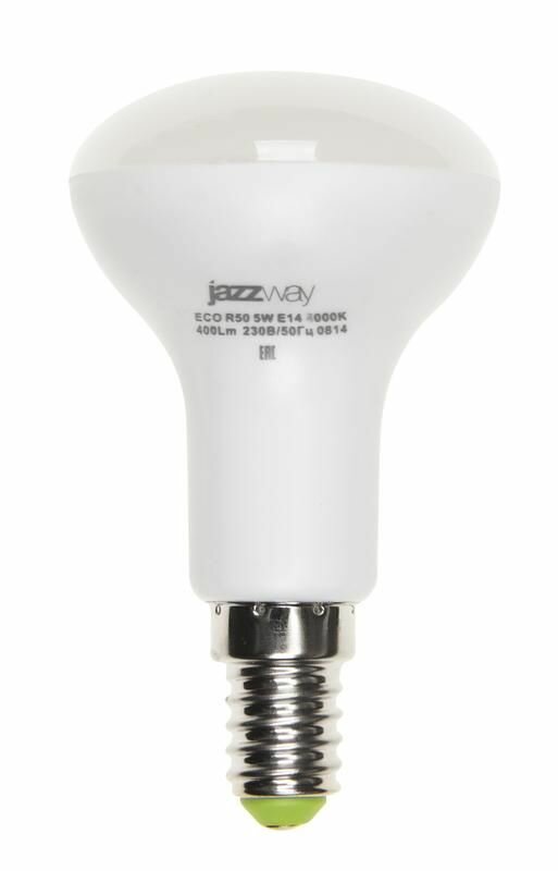 Лампа светодиодная Jazzway PLED-ECO 5 Вт, R50, рефлектор, матовая, 4000К, нейтральный белый, E14, 400 Лм, 230В, 50Гц