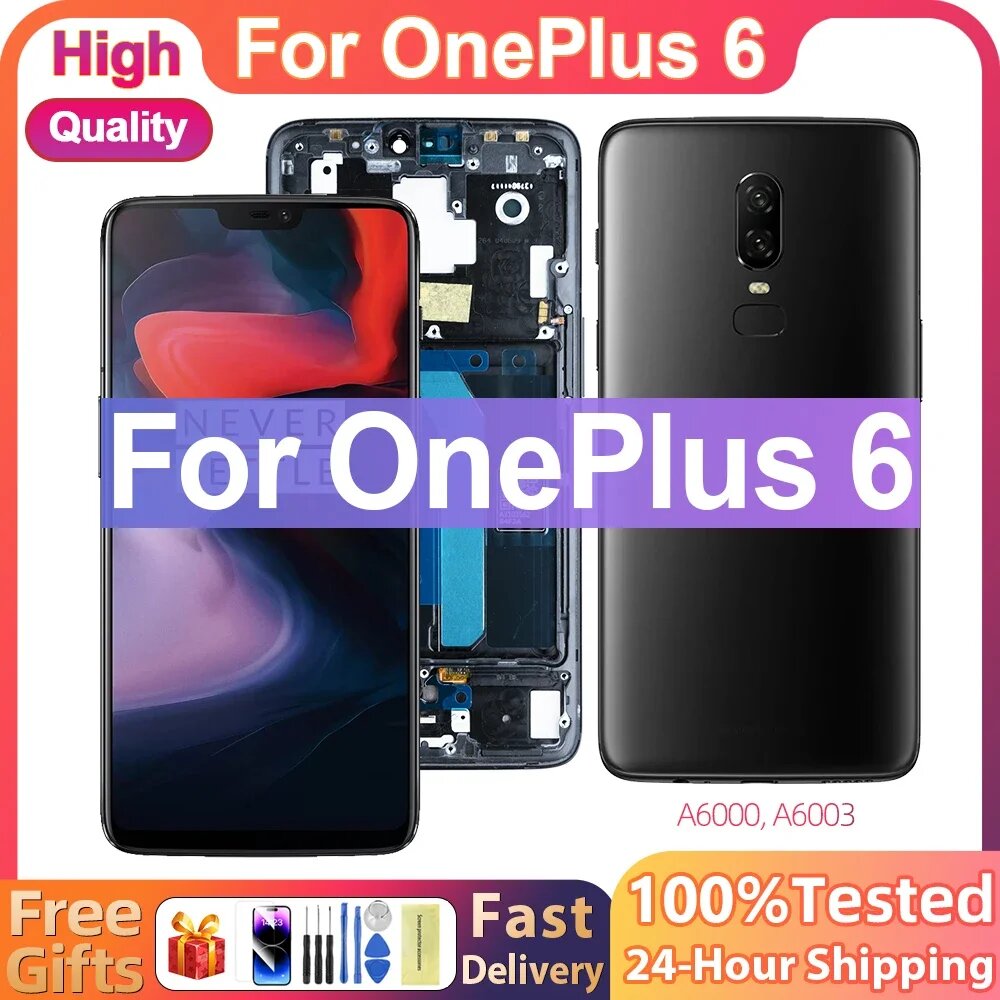 Дисплей Super AMOLED для OnePlus 6, TFT No Frame, 6.28"