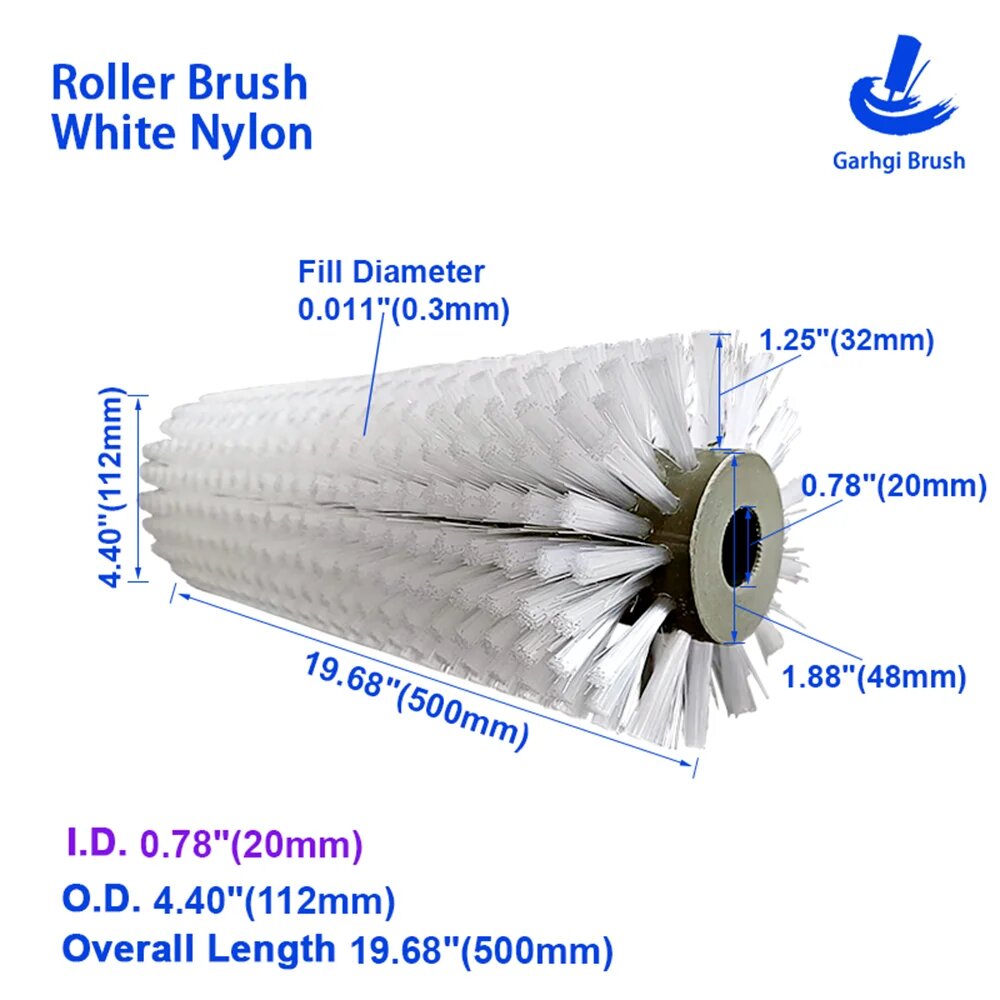 Роликовая щетка Garhgi Brush, ID20mm, OD112mm, L500mm