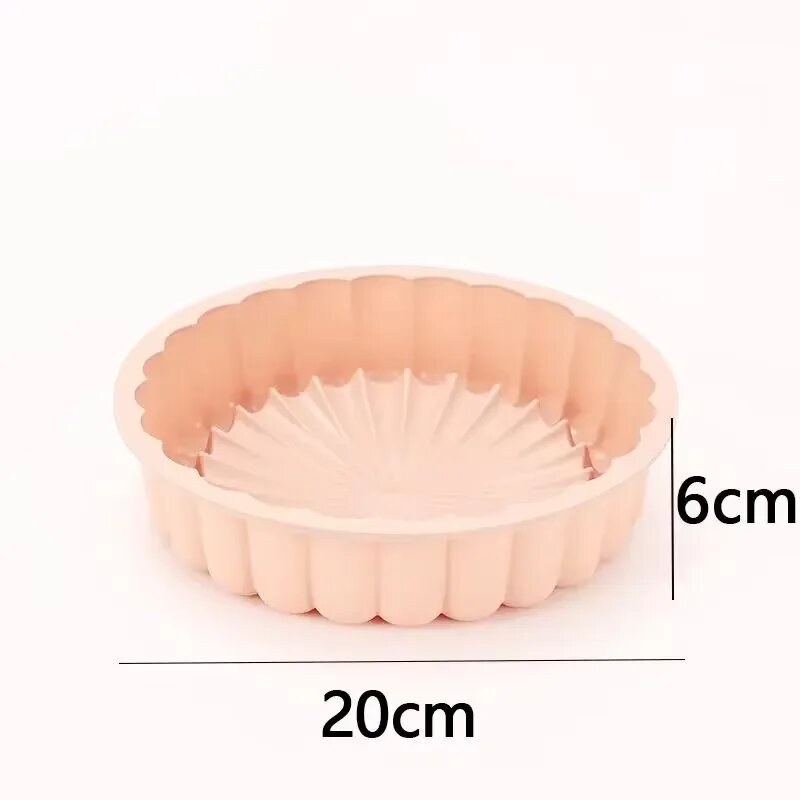 Силиконовая форма для торта круглая, 20х6 см, pink1