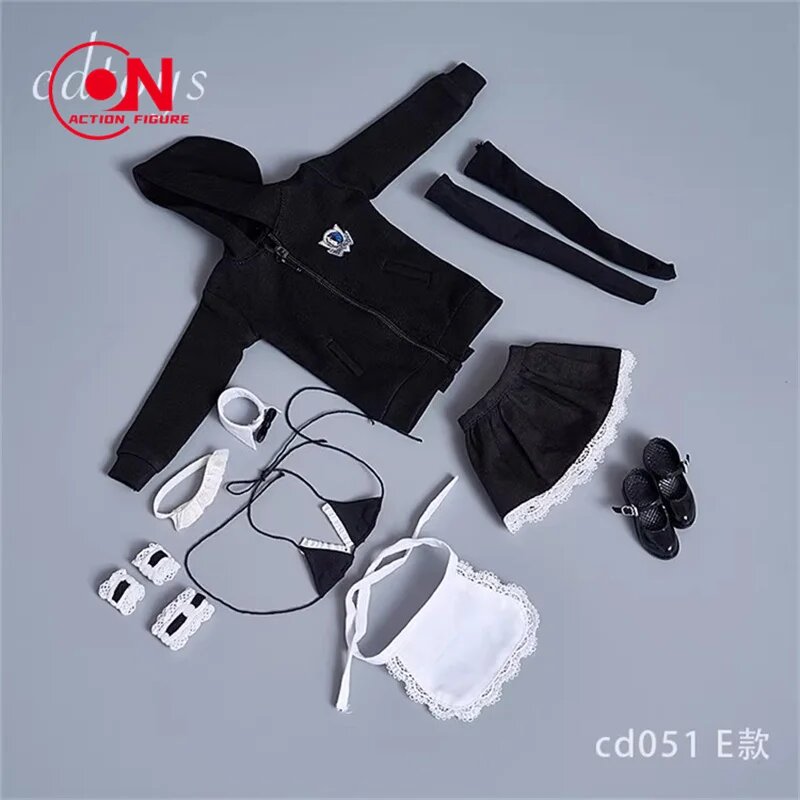 Костюм горничной 1/6, черный, cd051E