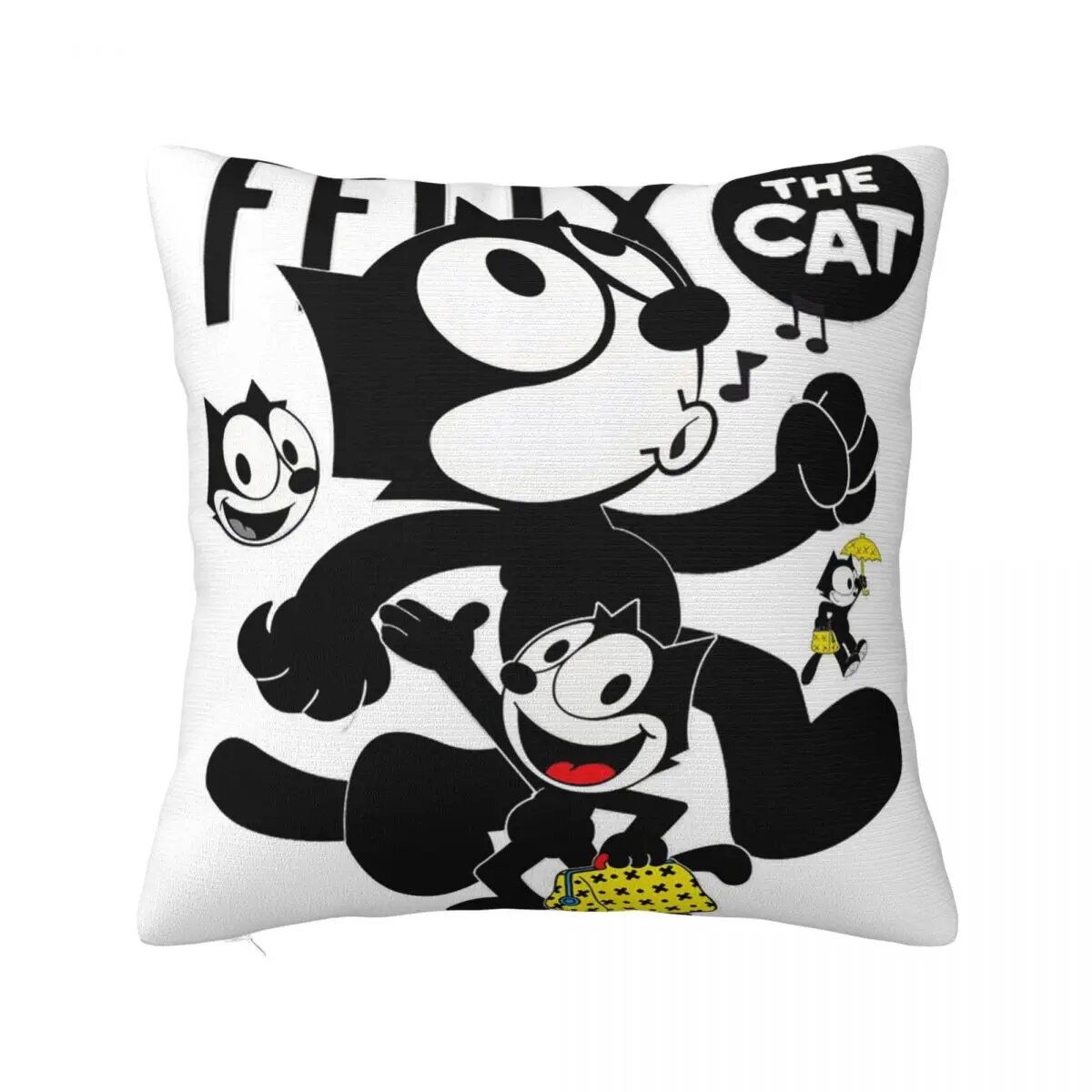 Наволочка квадратная "Felix the Cat", черный, 45x45 см