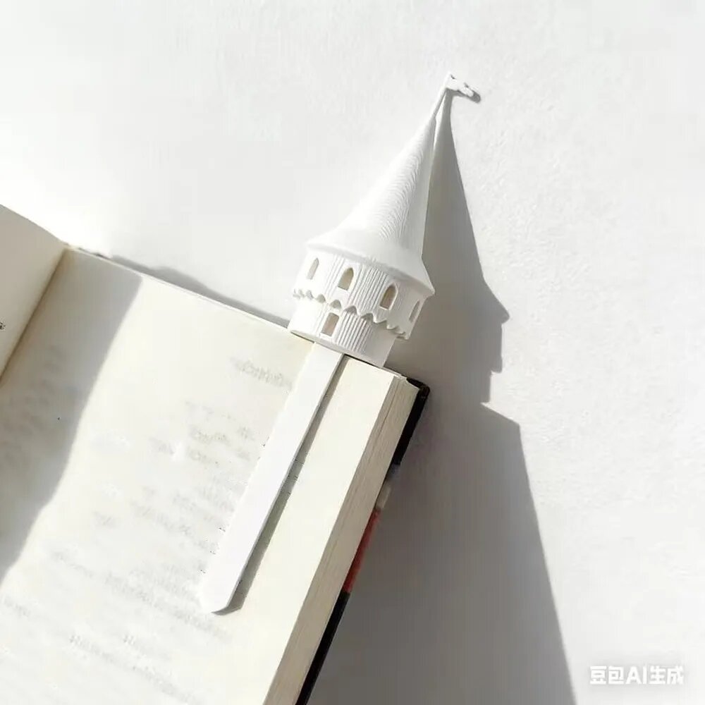 Закладка для книг "Замок" белая, пластик