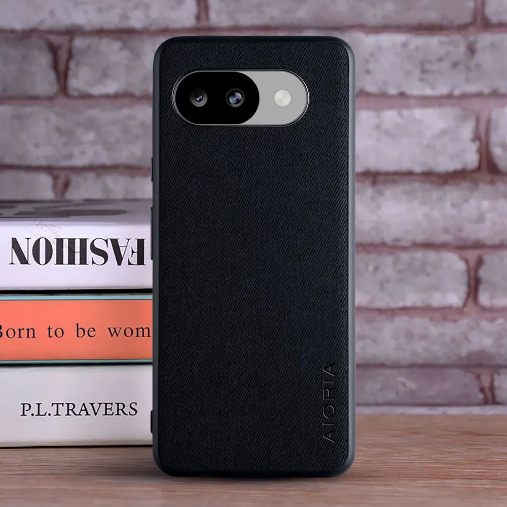 Чехол Coqua Из Мягкого ТПУ И Жесткой Текстильной Кожи Для Google Pixel Черный, Black, for Pixel 10A