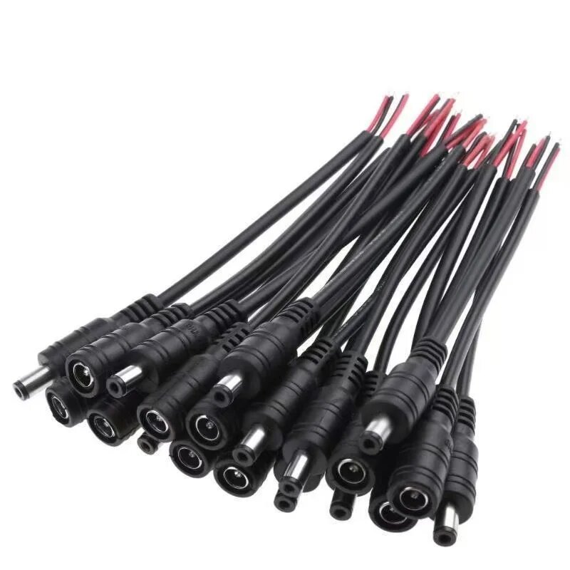 Кабель-удлинитель питания 5.5x2.1мм 12/24В DC 15см Black male and femal