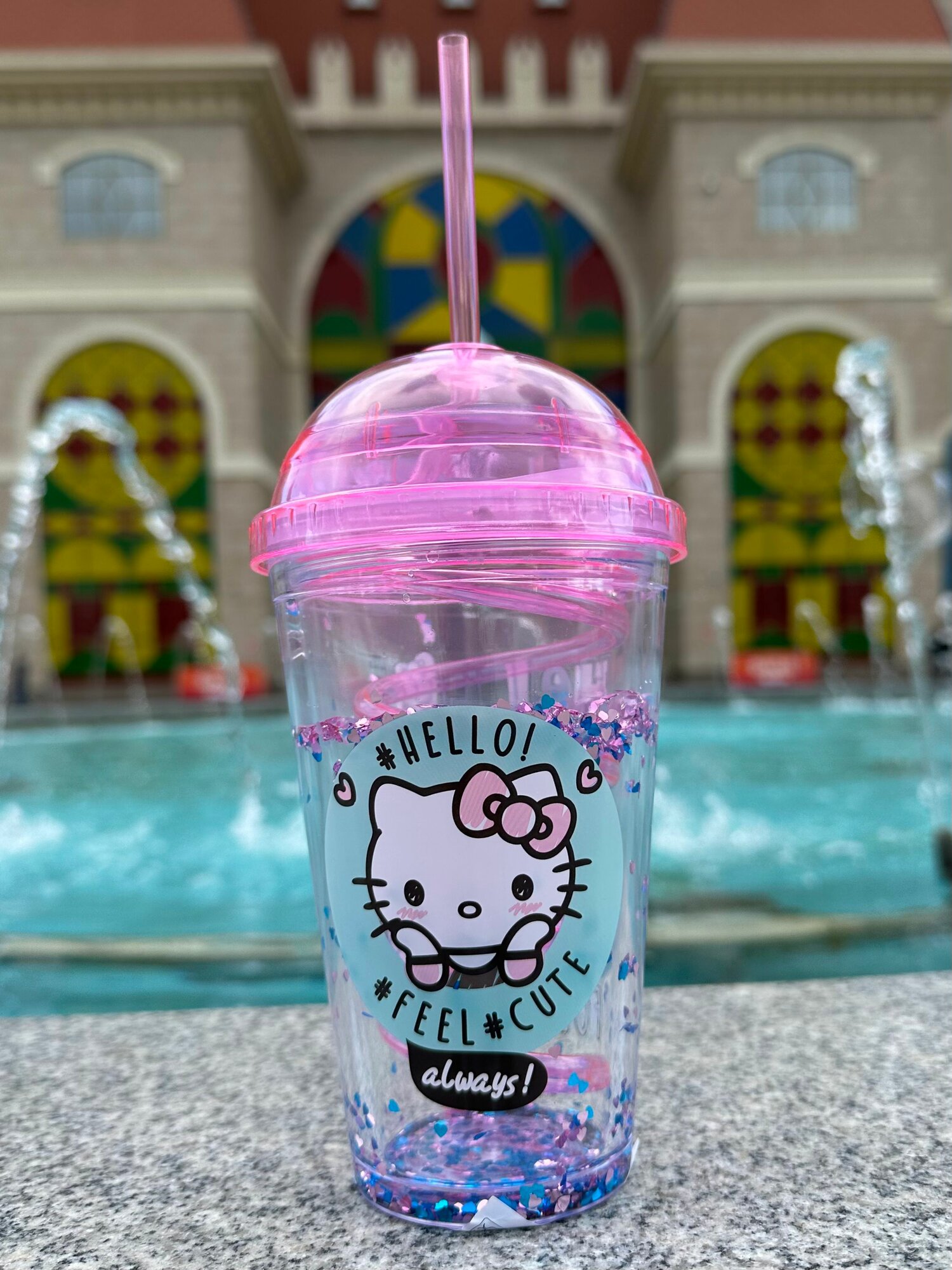 Стакан "Hello Kitty" от Остров Мечты, с крышкой и трубочкой, 450 мл