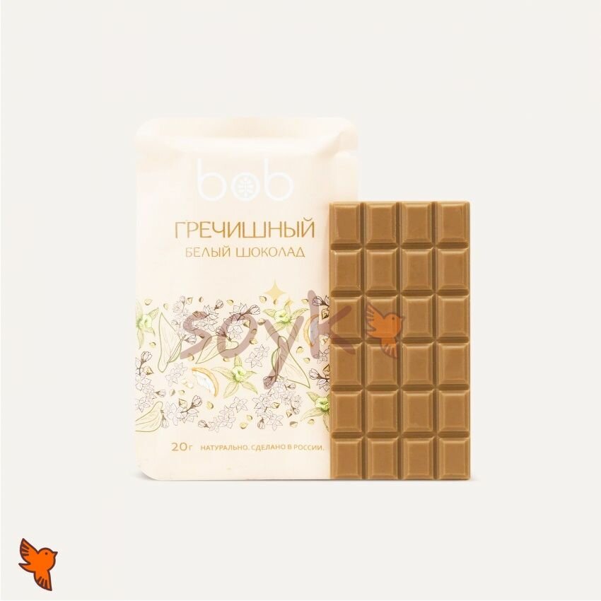 Шоколад гречишный белый Bob, 20г
