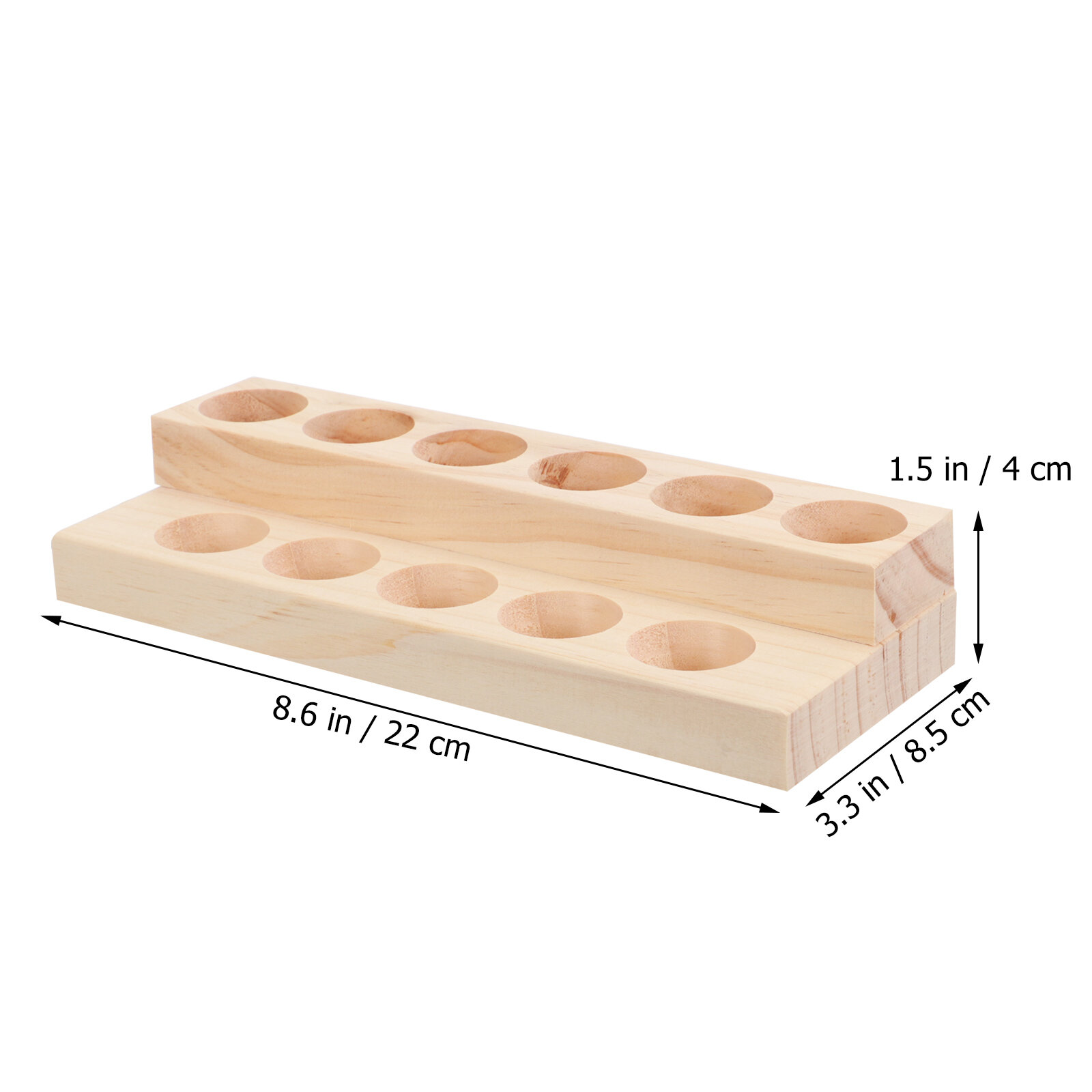 Деревянная Полка Для Эфирных Масел С Двумя Ярусами 22X8.5X4См 1Шт