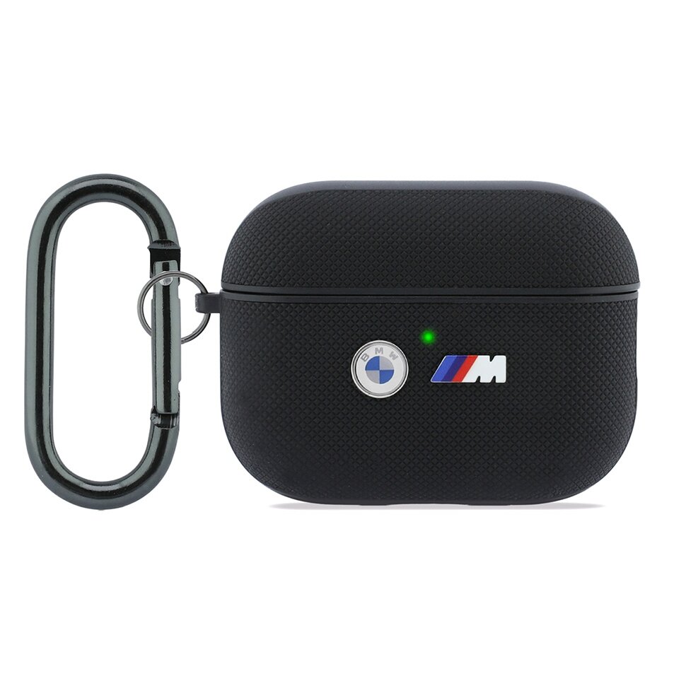 BMW чехол для Airpods Pro 3, кожа PU Meshed, M-series Metal logo, черный