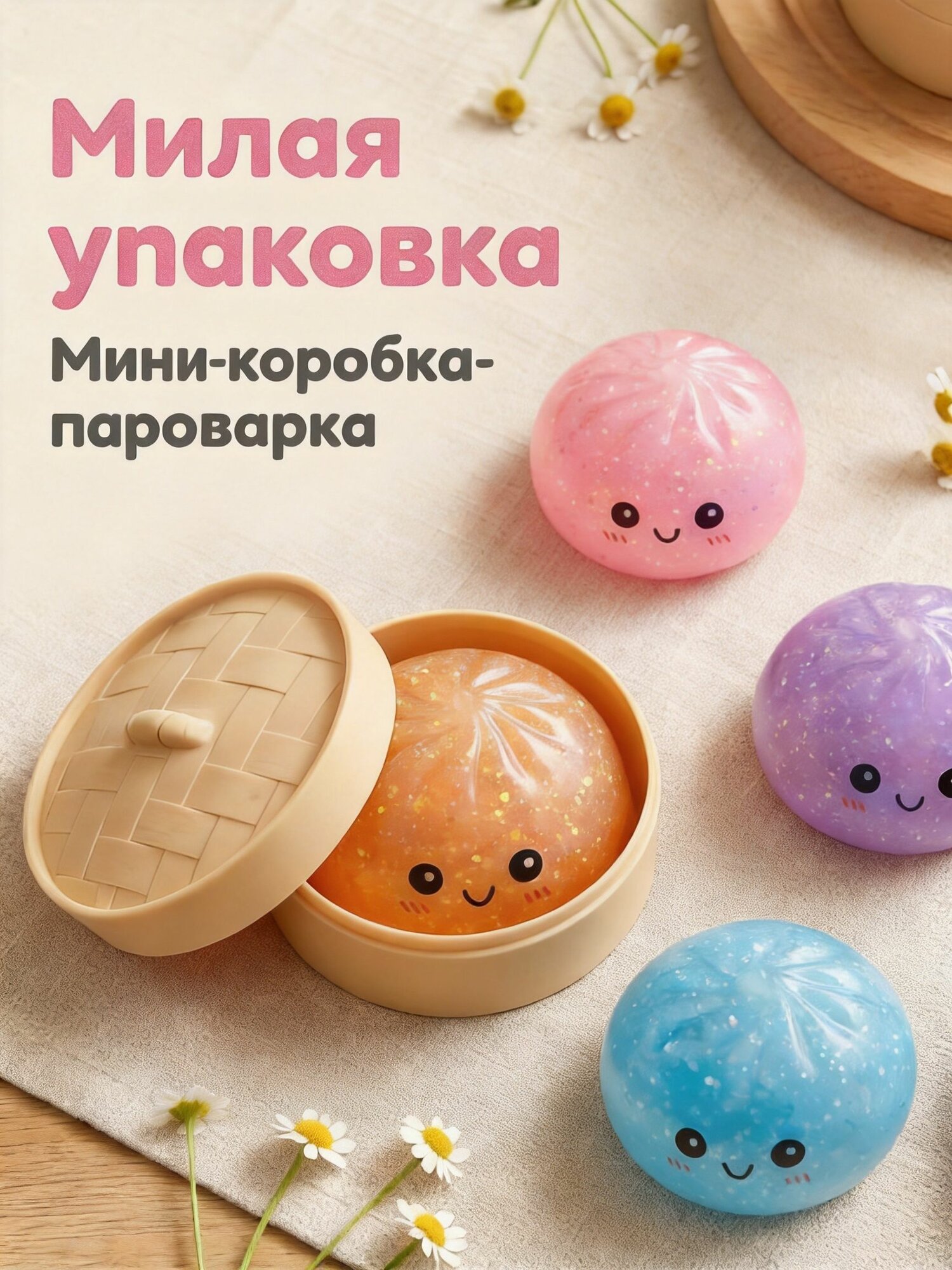 Настоящий мягкий пельмень, медленно растущий Бао Бун, Сжимающая игрушка для снятия стресса