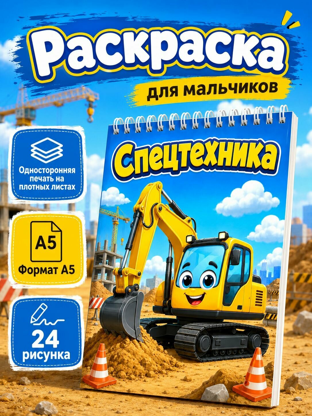 Раскраска для мальчиков Спецтехника