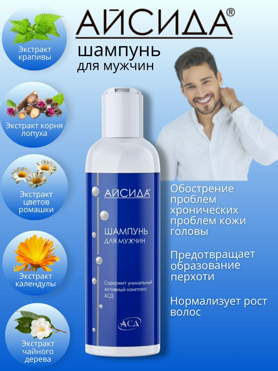 Шампунь для мужчин 250 мл Айсида