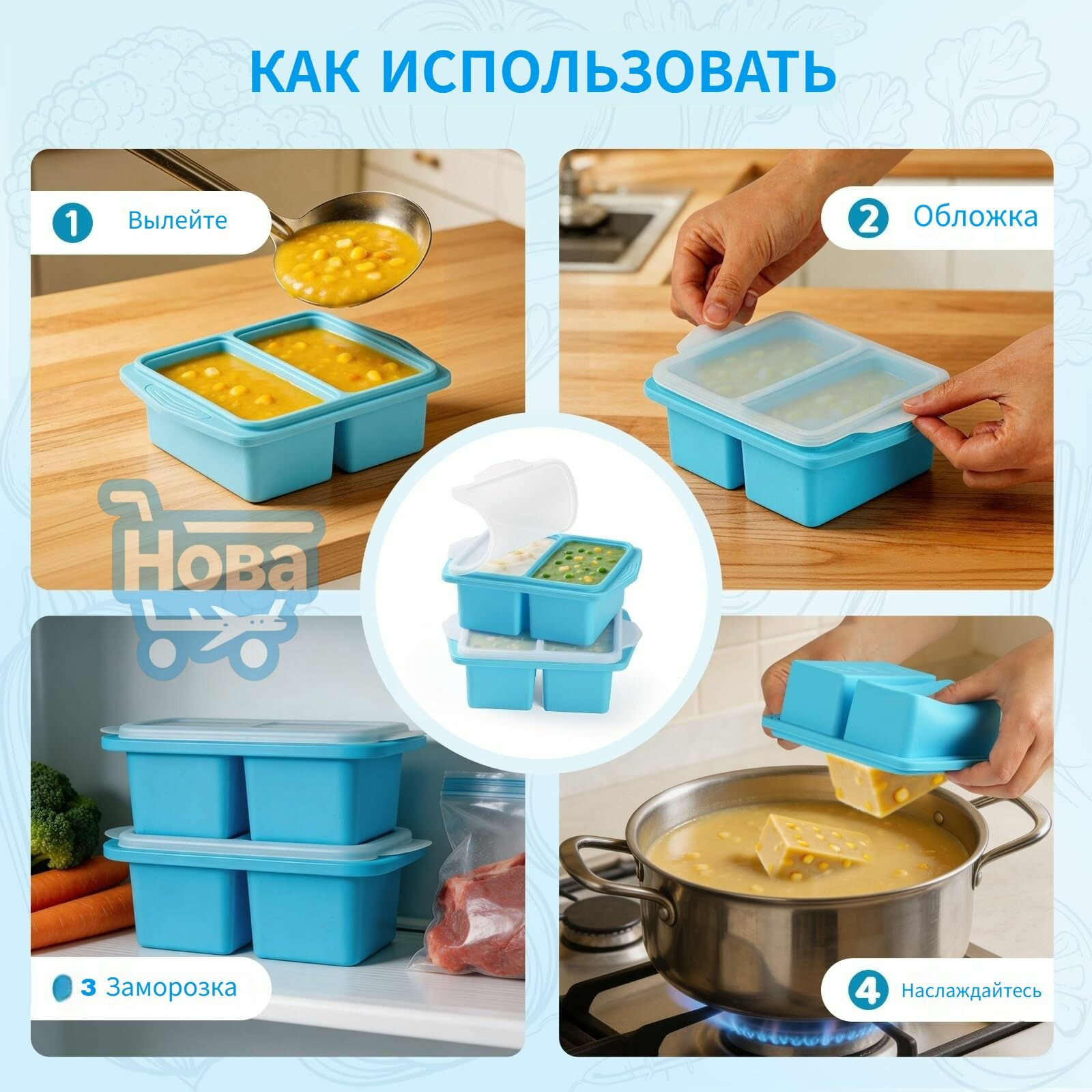 Форма для льда, 2 шт — фото 1