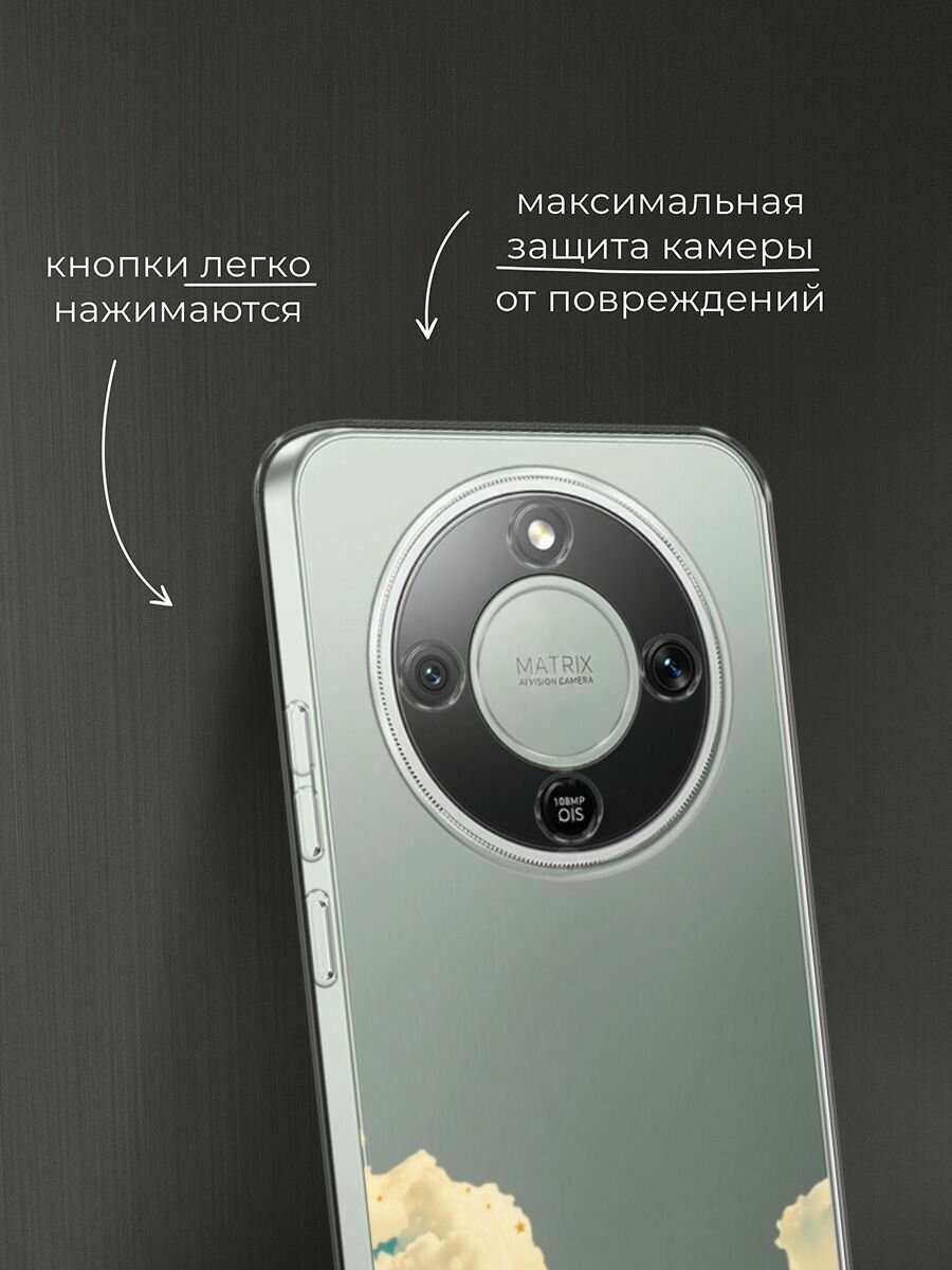 Чехол на Honor X9d / Хонор X9d с принтом Облака и звезды, прозрачный — фото 1