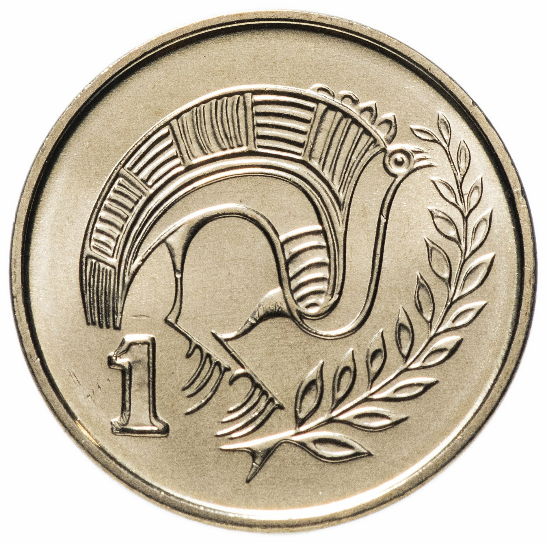 Кипр 1 цент 1998, Латунь, в сохранности UNC