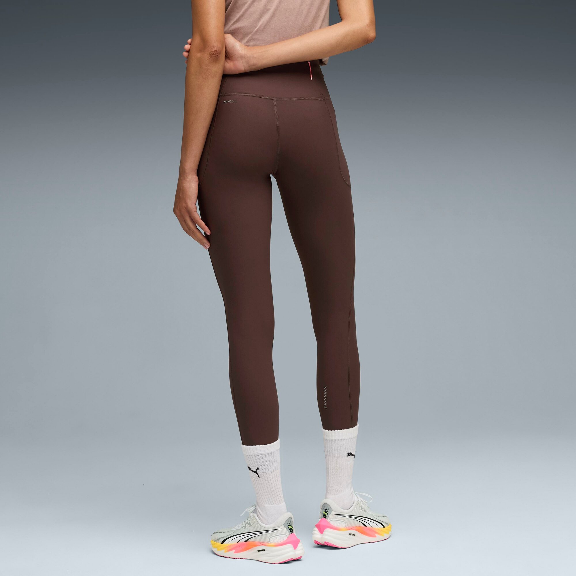 Легинсы спортивные PUMA DREAMRUN 7/8th Tight, размер M, Шоколадный — фото 1