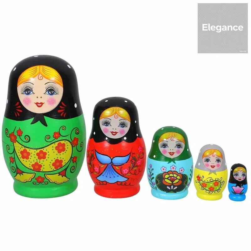 Коллекционные Русские Матрёшки, Деревянные Игрушки, 5 Штук