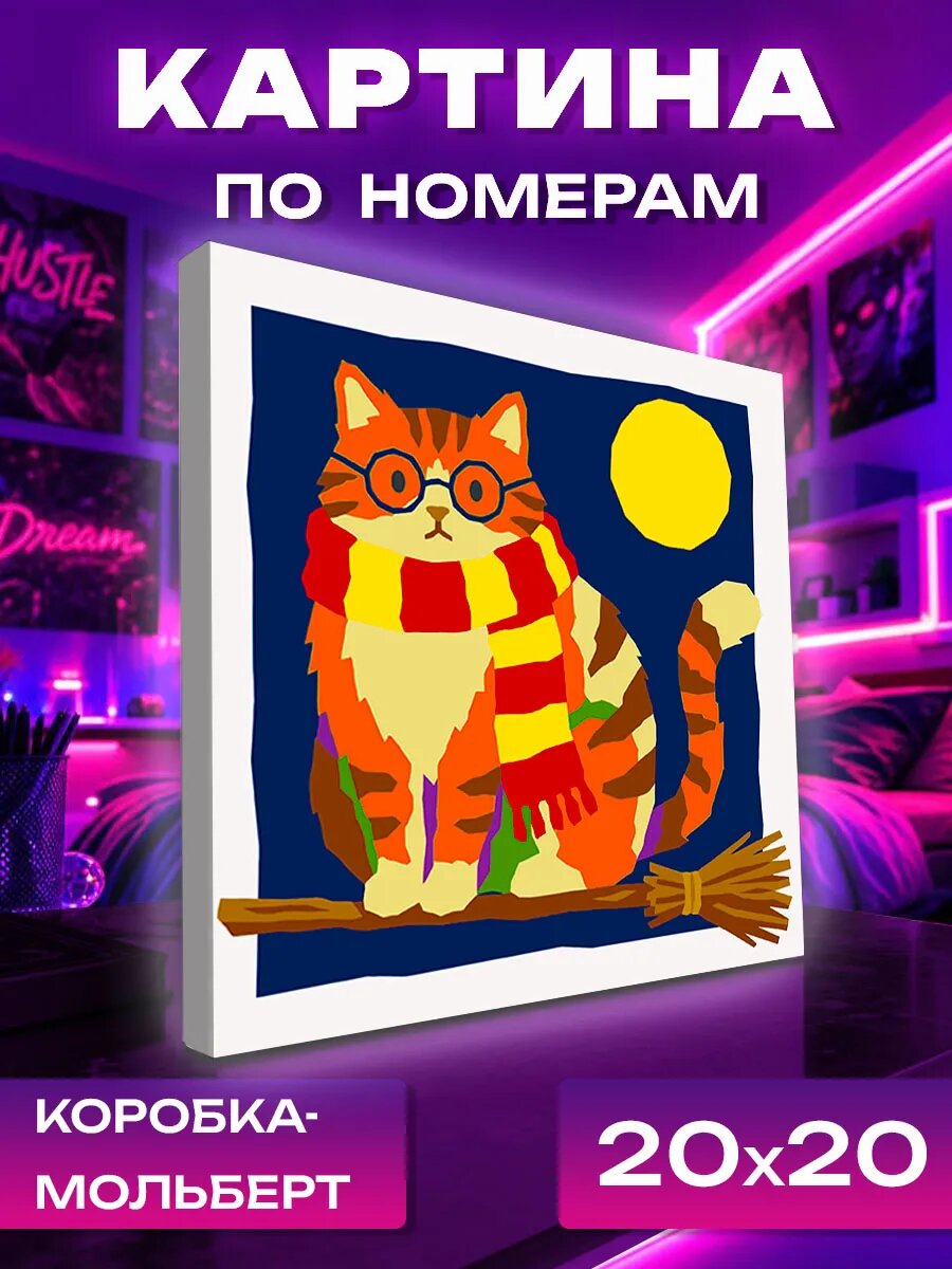 Картина по номерам маленькая кот Гарри Поттер