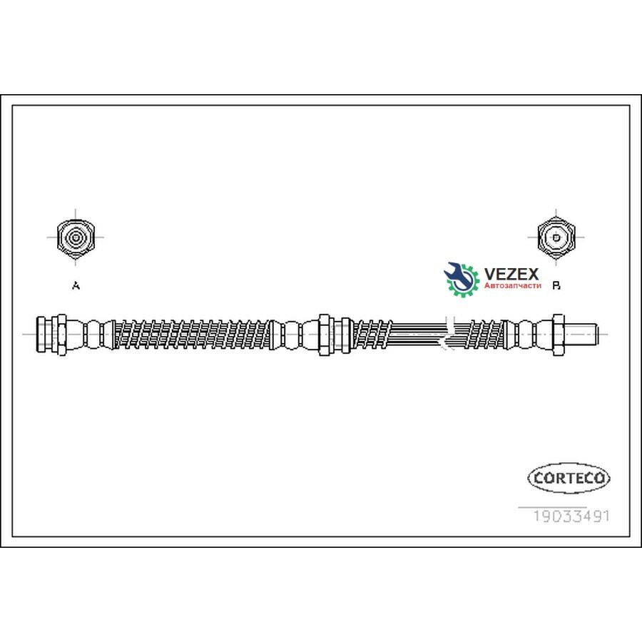 CORTECO 19033491 Тормозной шланг