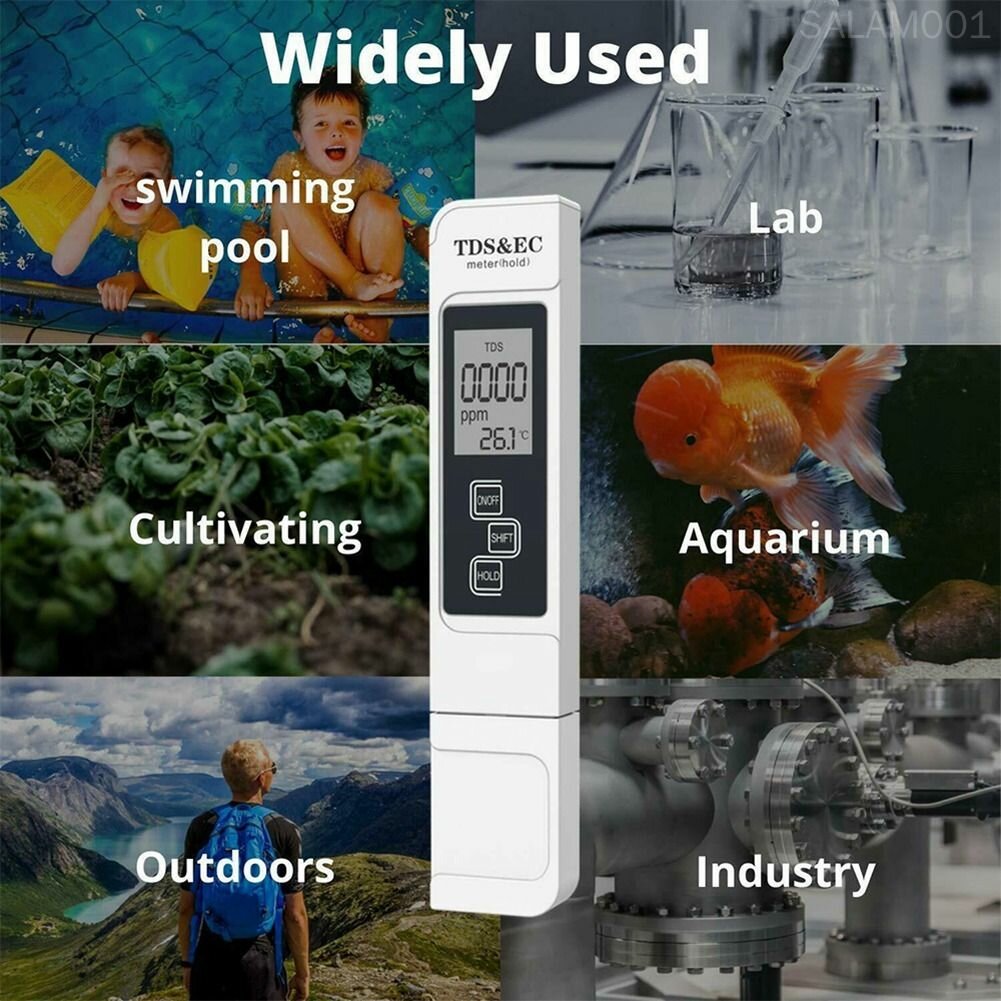 Цифровой Измеритель Воды TDS EC Температура 0-9999 PPM