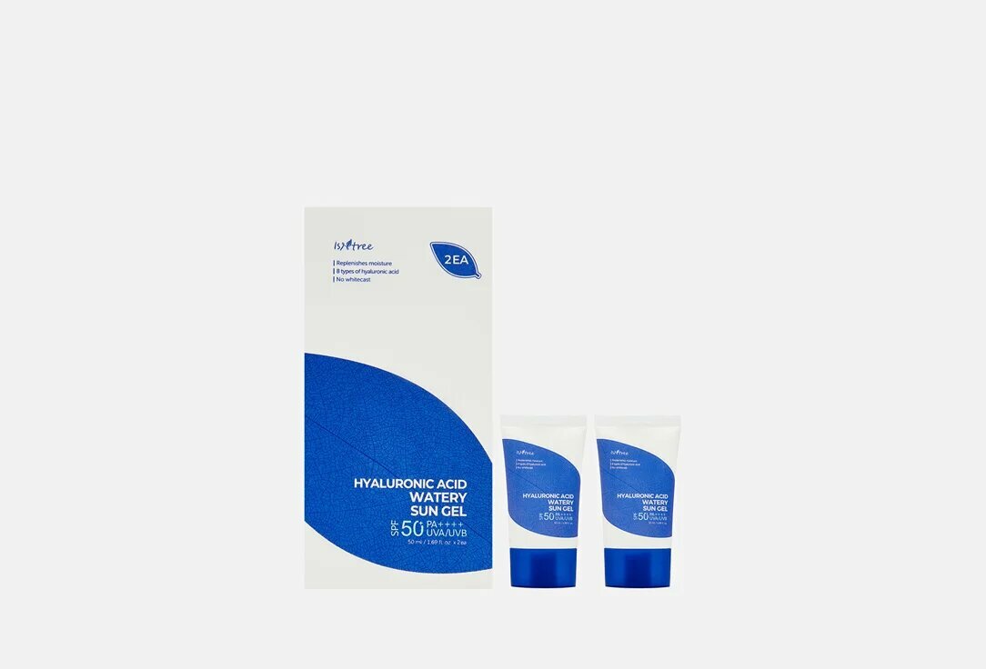 IsNtree HYALURONIC ACID WATERY SUN GEL Набор солнцезащитных увлажняющих гелей для лица SPF 50+ 2шт