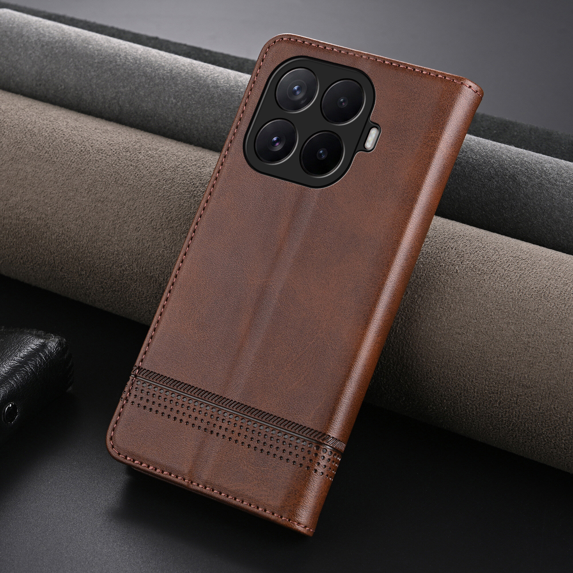 Чехол для Xiaomi 17T Pro / Сяоми 17T Про / Ксиаоми 17T Про Высококачественный кожаный футляр Встроенный слот для карт памяти чехол