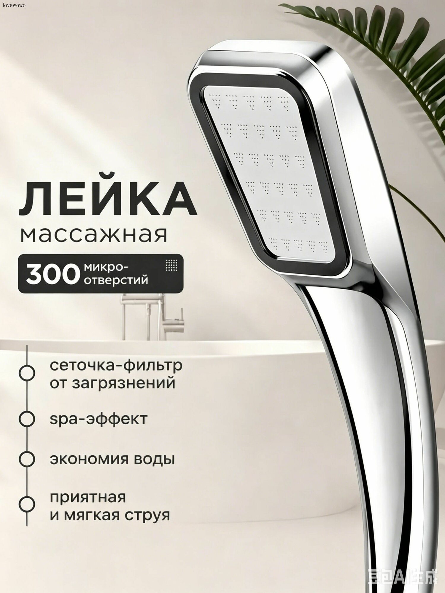 Лейка для душа квадратная тропический душ