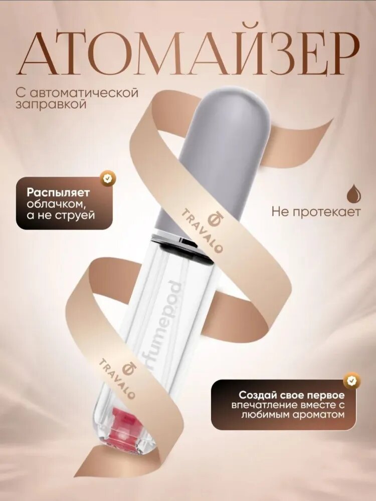 Travalo Флакон атомайзер для духов PerfumePod Pure Silver
