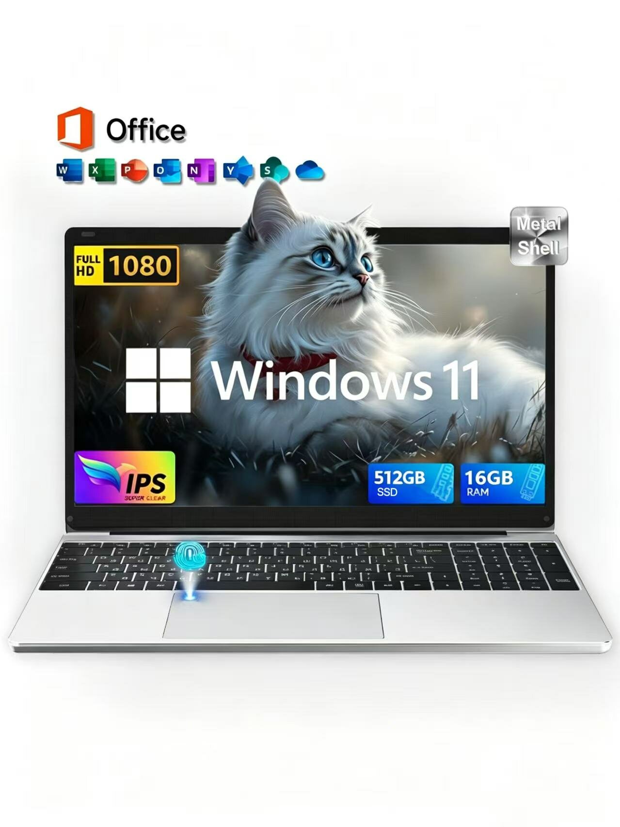 Ноутбук 15,6"Intel Celeron N5095 SSD 512GB, 16GB, Windows 11 PRO, антибликовый экран