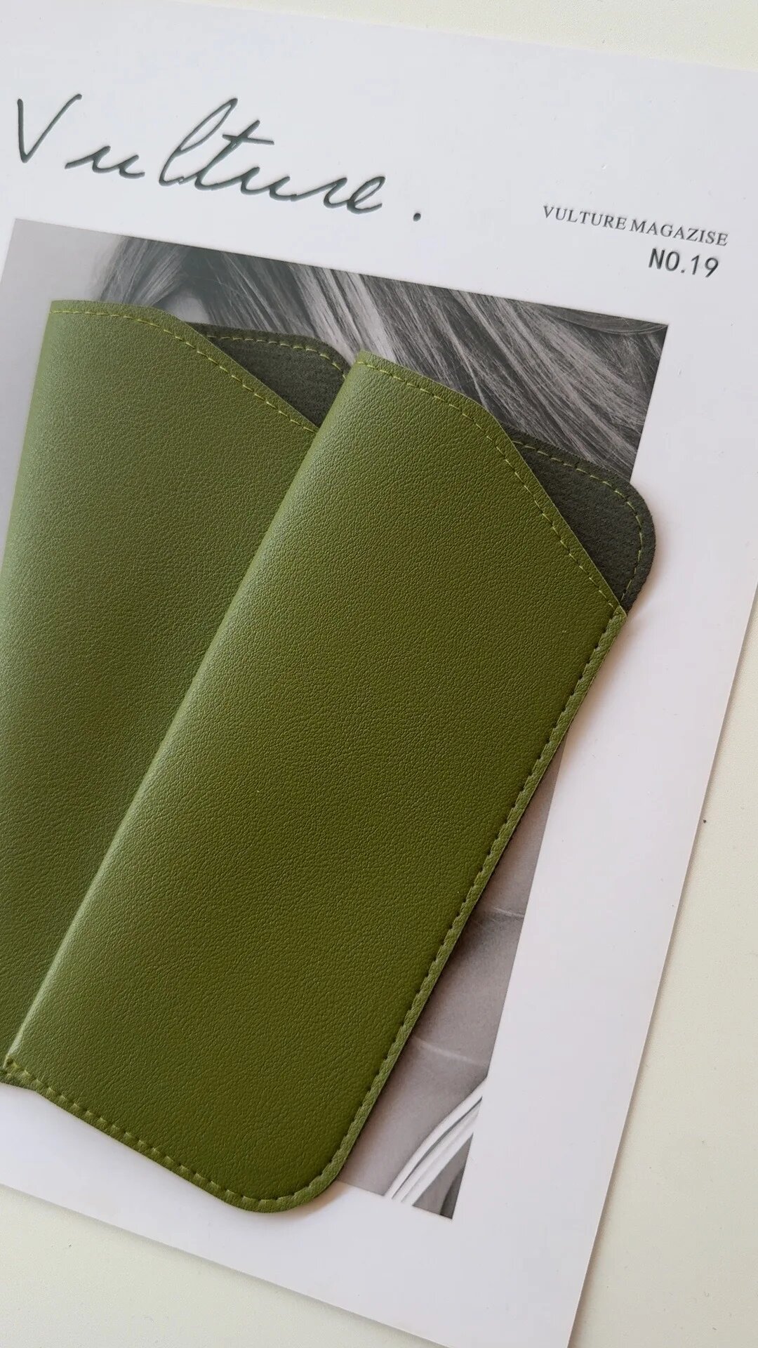 Кожаный чехол для очков Зеленый, green