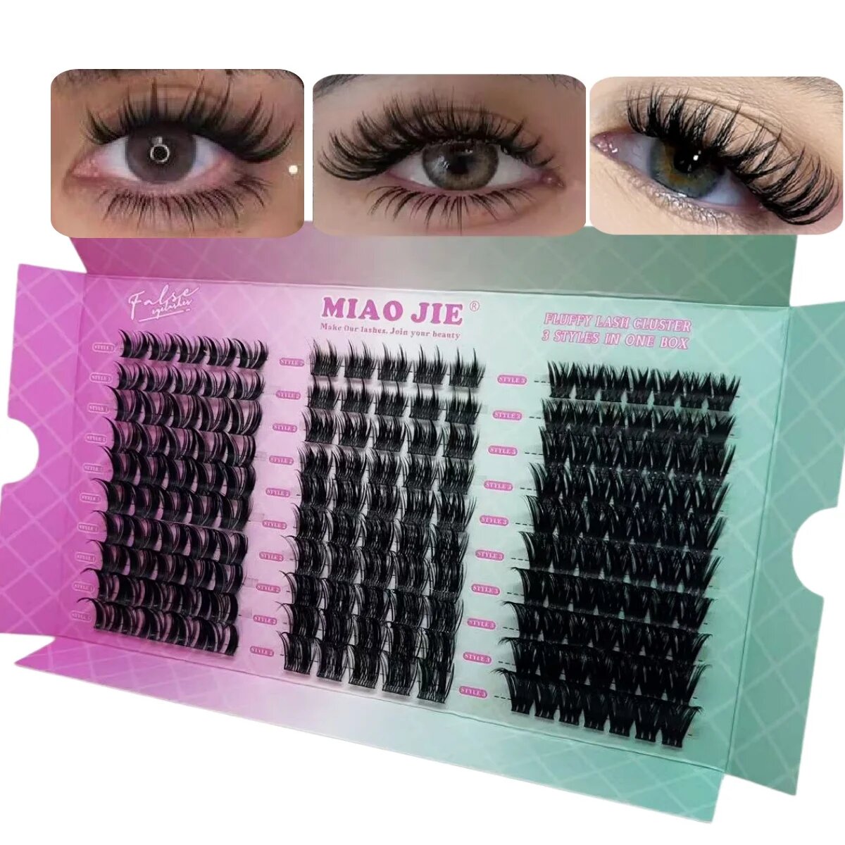 Накладные ресницы WINKLURE Fairy Lash Clusters Wispy D-Curly 120 шт. 8-16 мм MIX1