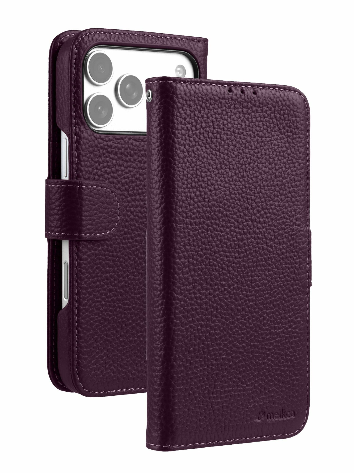 Кожаный чехол книжка Wallet Book Type для iPhone 17 Pro Max, сиреневый