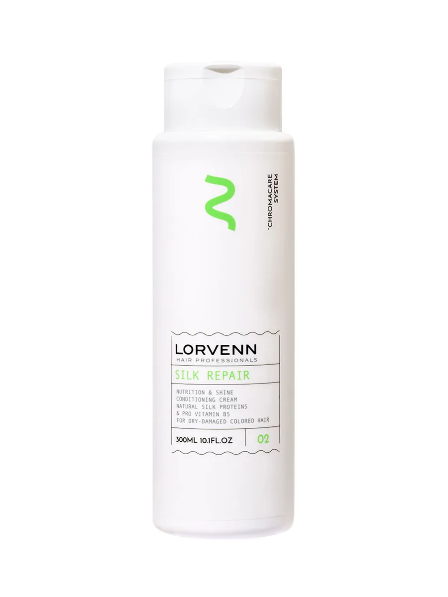Крем-кондиционер Lorvenn Silk Repair Nutrition & Shine Реструктурирующий для поврежденных, окрашенных волос, 300 мл