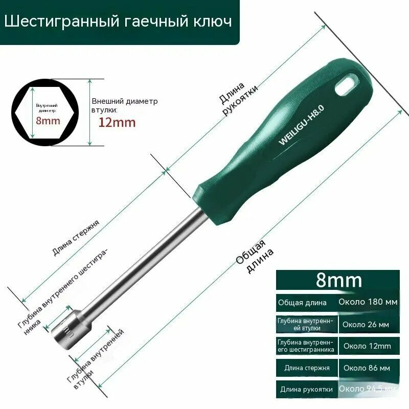Отвертка торцевая 8мм