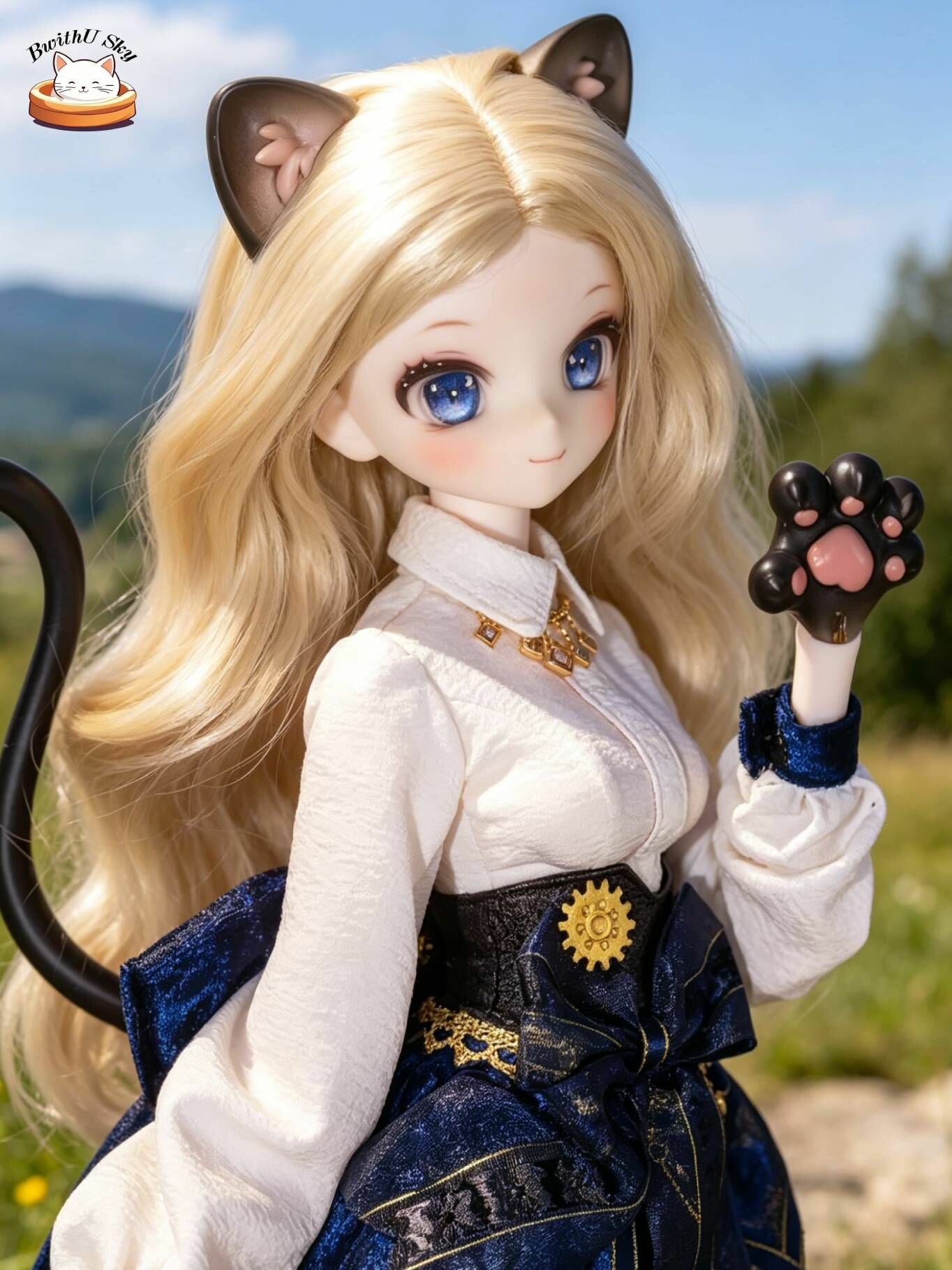 BwithUSky Xingxing 1/4 BJD Кукла: Очаровательный комплект в стиле шикарной кошки с магнитным хвостом и лапами