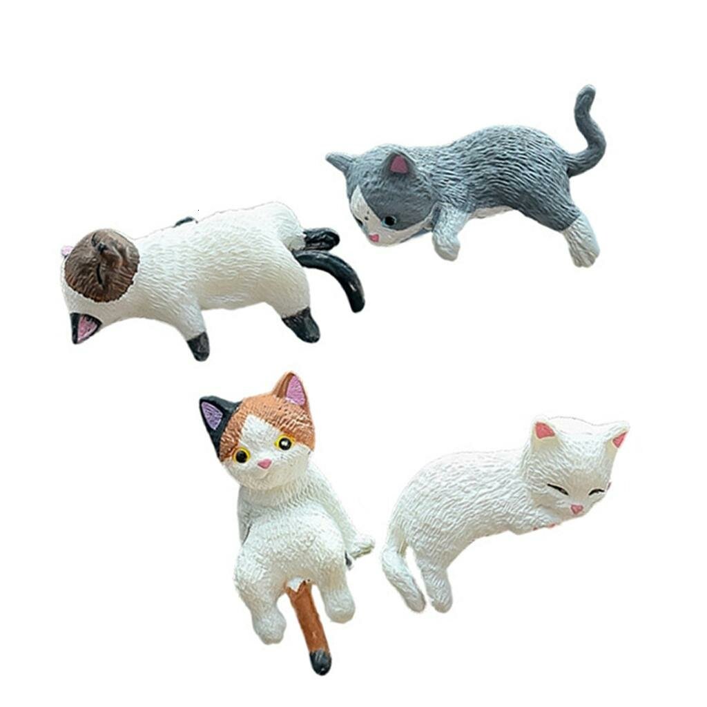 Фигурки кошек из смолы для монитора, 4 шт.