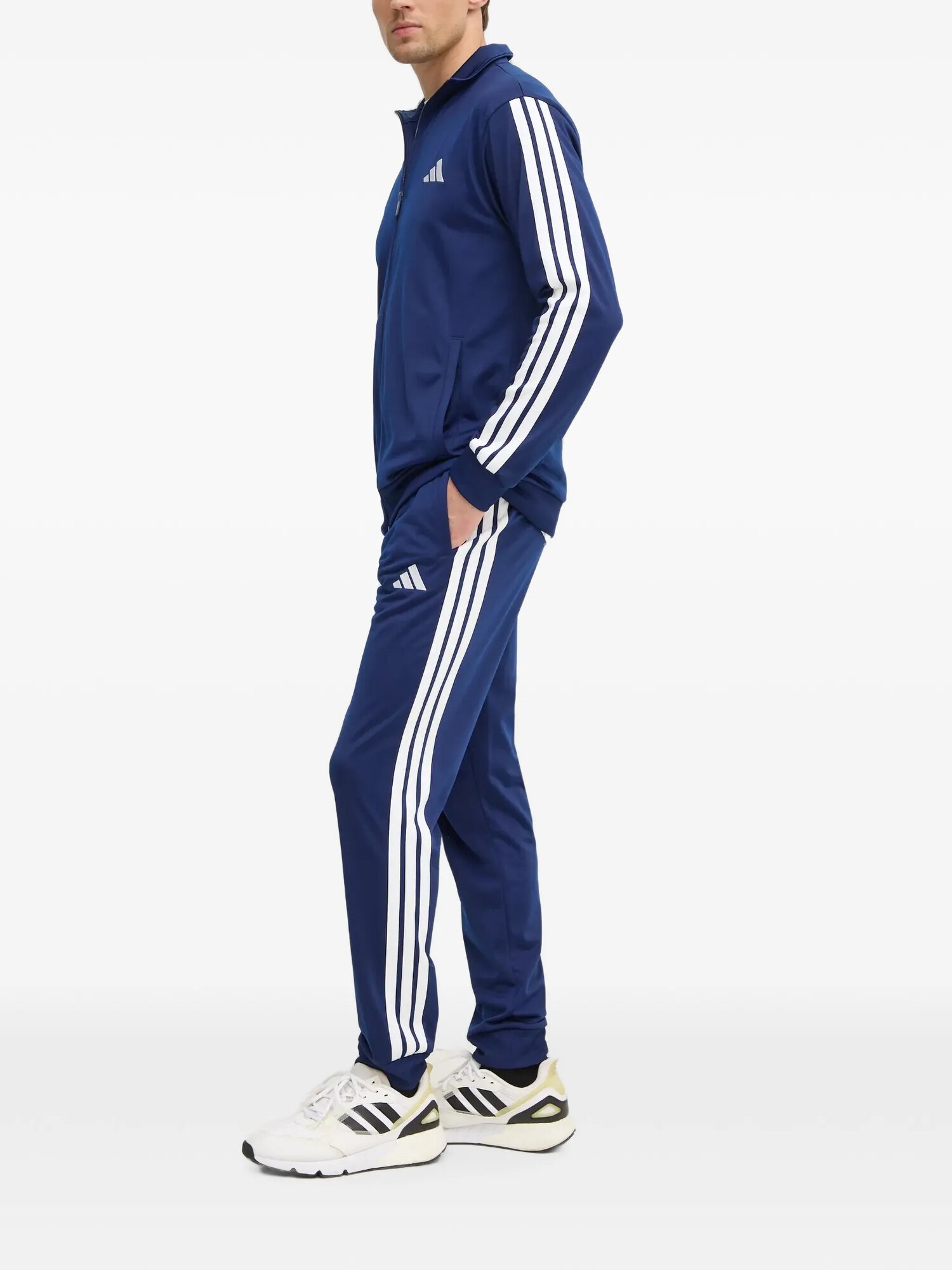 Толстовка adidas Side-stripe zip-up tracksuit, размер 50 GER, , blue — фото 1
