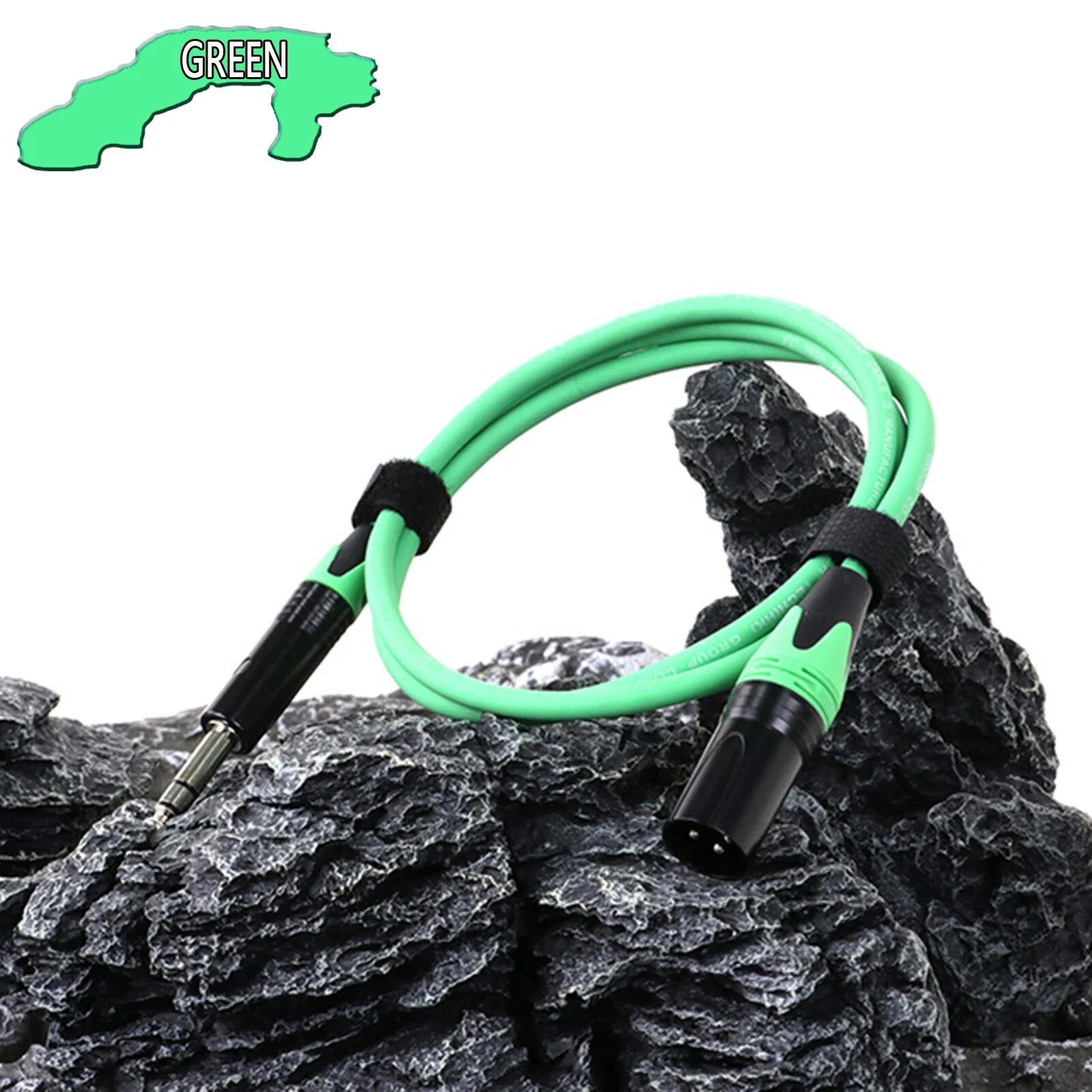 GuerGuo Удлинительный кабель XLR 6,35 мм - XLR 0,2-30 м Зеленый, Green, 1.5M