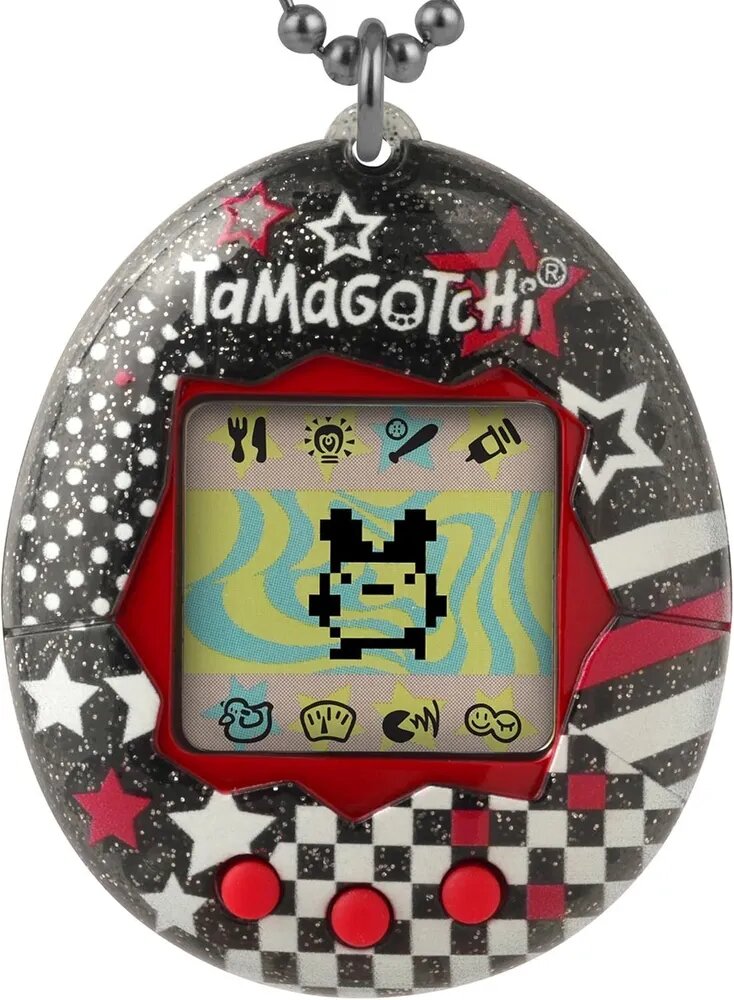 Игрушка Тамагочи Rock Glitter Tamagotchi, электронная игра, Унисекс, Красный, серебристый, черный