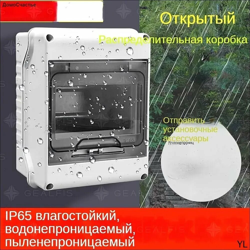 Бокс/ щиток электрический пластиковый для автоматов, щит распределительный навесной 5 модулей 65IP