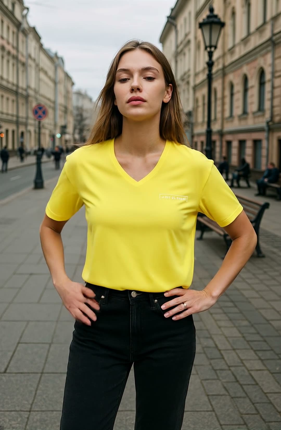 Футболка JUST CLOTHES, размер S, Желтый — фото 1