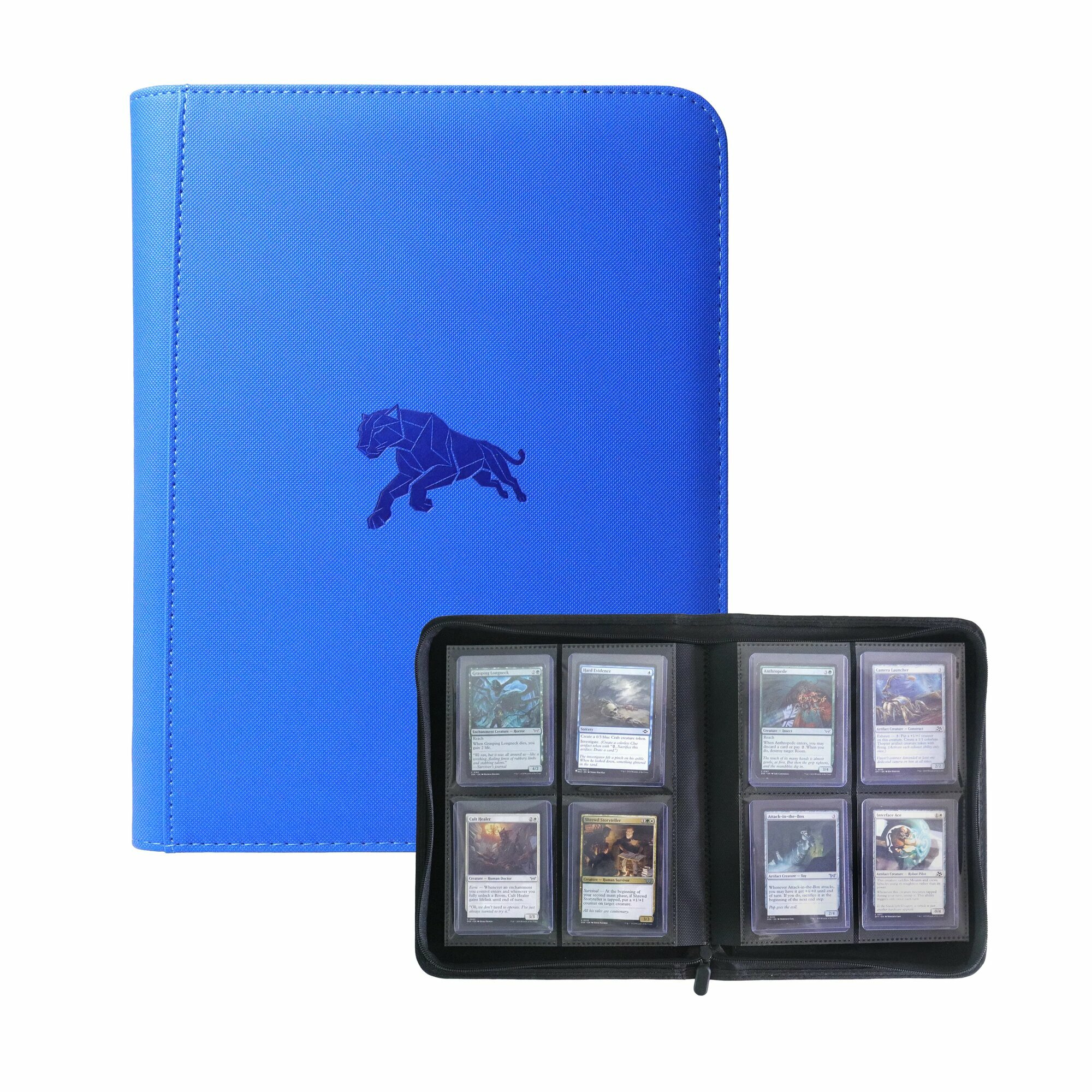 Двусторонний альбом для карт 160 ячеек 3x4 дюйма Синий, Light Blue-160